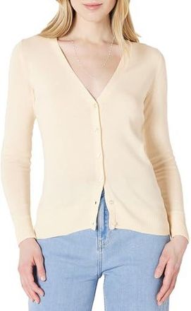 Amazon Essentials Cardigan léger à col en V (Grande Taille Disponible) Femme, Pêche Pâle, XXL