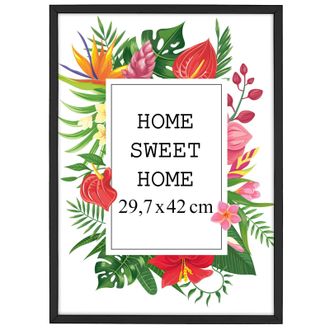 MG Design Schwarz Bilderrahmen A3 29,7 x 42 cm - Aus echtem Holz mit Acrylglas, zum Aufhängen & Aufstellen, für Fotos, Poster & Puzzle