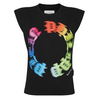 Philipp Plein Femme, Tops, Noir, Taille: 40 FR Tank Top Gothic