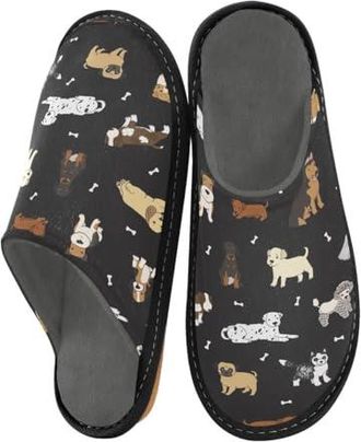 HMZXZ Pantoufles dintérieur en forme de chien de dessin animé pour homme et femme, multicolore, 37/38 EU