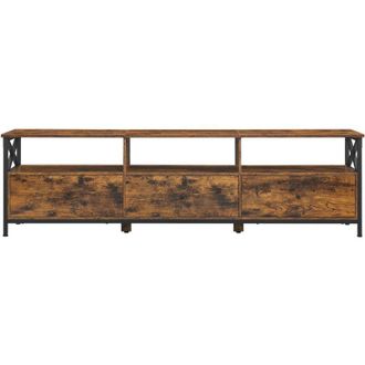 Vasagle Support T&eacute;l&eacute;, Meuble TV Jusqu&agrave; 80 Pouces, Espace de Rangement G&eacute;n&eacute;reux, 178 x 40 x 50 cm, Marron et Noir