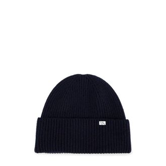Varsity Bonnet &agrave; revers en laine et cachemire