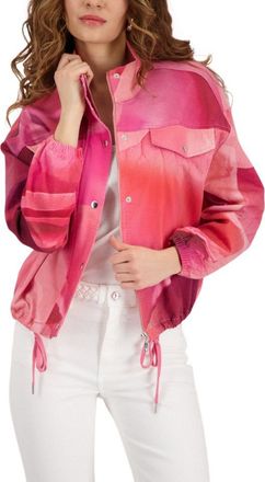 Monari Kurzjacke rosa,Freizeit,Baumwolle,Colorblock,Stehkragen,Lang,Regular Fit