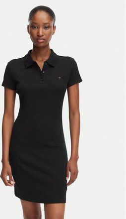 Tommy Jeans Kleid f&uuml;r den Alltag DW0DW22852 Schwarz Slim Fit