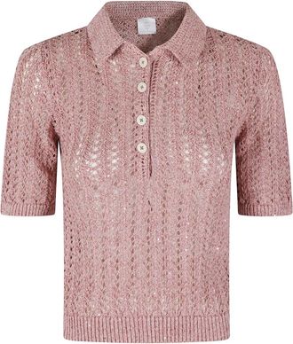 Eleventy Femme, Tops, Rose, Taille: 40 FR Polo en Maille