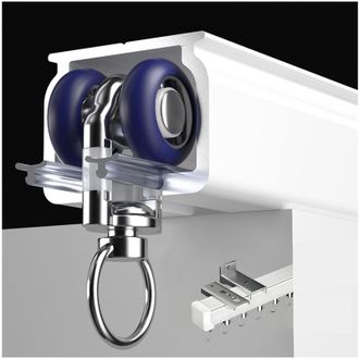 Generic Vorhangschiene Aluminium f&uuml;R Decke/Wand, 50-1500 cm Gardinenschiene 1 Laufig mit Leisen Rollen F&uuml;R Raumteiler Oder Sichtschutz In Wohnung, Gardinensta