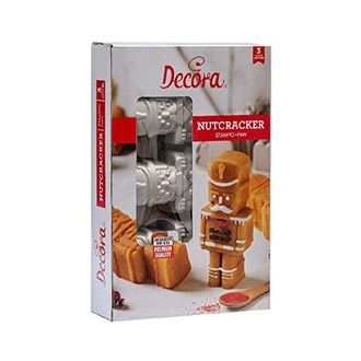 Decora 0080126 MOULE A GATEAU CASSE NOISETTE 29 X 18 X 5,8 H CM 3 CAVITE EN ALUMINIUM MOULE SOUS PRESSION, Gris
