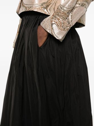 Susanne Bommer Pleated Taffeta Skirt - Black