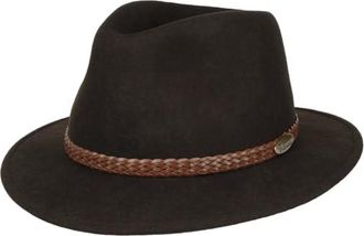 Lierys Chapeau Casual Light Traveller Homme - Made in Italy en Laine de Feutre pour avec Bandeau Cuir Hiver Automne-Hiver - 55 cm Marron