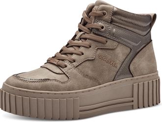 s.Oliver Damen Sneaker hoch High Top Rund, Braun (Taupe Comb.), 40 EU