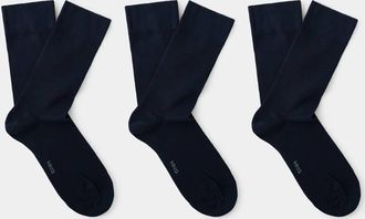 Mango Lot 3 paires de chaussettes coton bleu marine fonc&eacute; - Homme - 40-42 - MANGO MAN