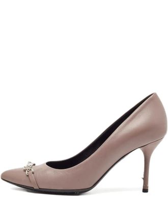 Gucci escarpins en cuir à détail de chaîne 110 mm - Violet