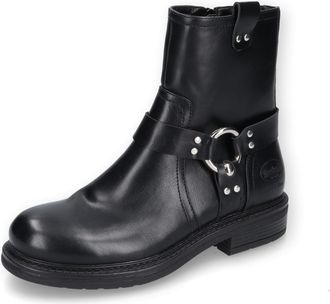 Dockers by Gerli Damen Biker Boots, Frauen Stiefeletten,warm gefüttert,uebergangsstiefel,Winterstiefeletten,Winterschuhe,schwarz,38 EU