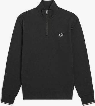 Fred Perry Sweat-Troyer mit Logo-Aufn&auml;her und Kontrastb&uuml;ndchen in
