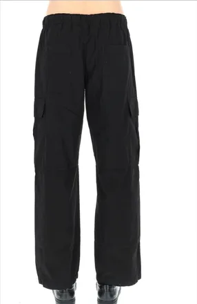 Palm Angels Curved Logo Cargo Trousers - Black