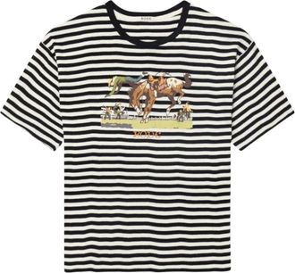 Bode Tee Rodeo &agrave; Rayures C&ocirc;tes - Homme - Tops - Noir - Taille: L