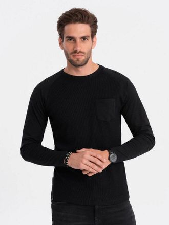 Ombre Longsleeve Herren-Longsleeve mit Waffel-Struktur