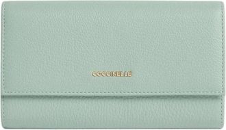 Coccinelle Femme, Accessoires, Vert, Taille: ONE Size Metallic Soft Wallet