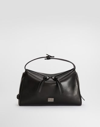 Dolce & Gabbana Vittoria Tempesta Calfskin Shoulder Bag - Mann Schultertasche Schwarz Onesize