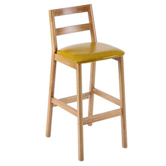 Generic Moderner Barhocker in Tresenh&ouml;he mit R&uuml;ckenlehne und Fu&szlig;st&uuml;tze - Stilvoller Lederstuhl f&uuml;r K&uuml;cheninsel, Restaurant, B&uuml;ro, Caf&eacute; - Braun