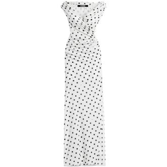 Jacquemus Wei&szlig;e Polka Dot V-Ausschnitt Kleid - - Dresses - Damen - Wei&szlig; - 2XS