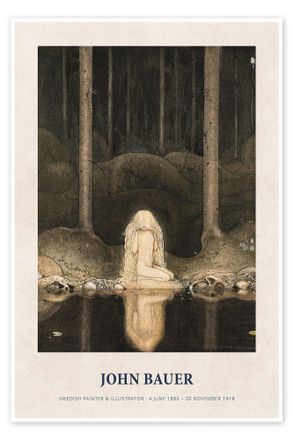 Posterlounge Princess Tuvstarr is still sitting there wistfully looking into the water Poster von John Bauer 40 x 60 cm Wandbilder Wanddeko