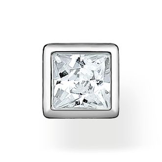 Thomas Sabo Thomas Sabo Einzel-Ohrstecker Ohrring Silber Weißer Stein quadratisch H2256-051-14
