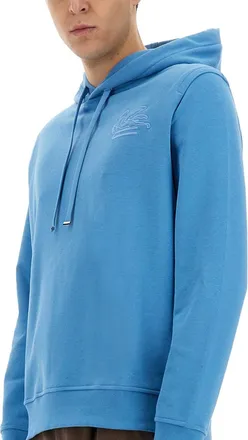 Etro Cotton-Blend Hoodie - Azure