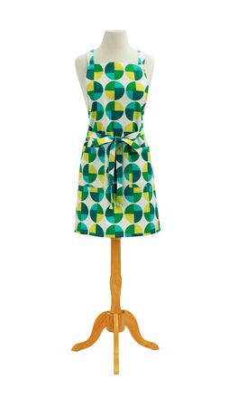 ASD Living Green Circles Retro Print Cotton Butchers Apron