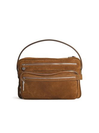 Acne Studios Sac en daim marron cognac Camero