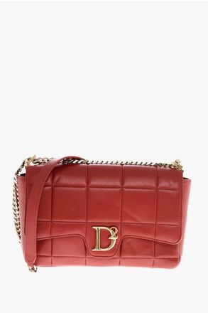 Dsquared2 Quilted Leather Bag with Golden Chain Shoulder Strap size Unica