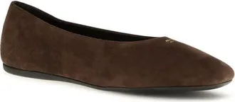 Prada Womens Brown Calf Leather Bos Taurus Ballet Flats