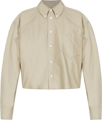 Ami Femme, Blouses et Chemises, Beige, Taille: 30 FR Chemise Courte Oversize