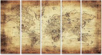 Islandburner Bild auf Leinwand Alte Weltkarte Historischer Schatz Karte Kompass Punkte????? Bilder Wandbilder Poster