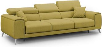 Divani.Store Fusion Sofa mit 3 Schiebesitzen aus abwaschbarem Stoff T05 260 cm gelb