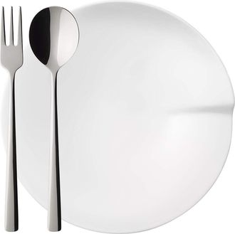 Villeroy & Boch Villeroy und Boch - Pasta Passion Pasta-Set, 4 tlg., speisen wie in Bella Italia, Premium Porzellan/Edelstahl 18/10, sp&uuml;lmaschinengeeignet, 4-er Set