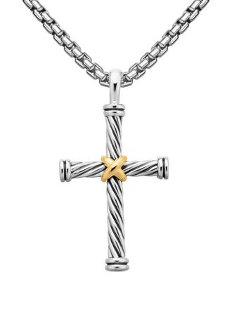 David Yurman pendentif Cable Cross en or 18ct et argent sterling - S8