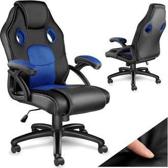 TecTake TecTake Chaise Gaming Fauteuil de Bureau Pivotant Design 360&deg;, Si&egrave;ge Ergonomique avec Accoudoirs, Rembourrage &eacute;pais, Roulette, Hauteur r&eacute;glable, Telet
