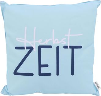 CB Home & Style Outdoor Garten Kissen Herbstkissen Herbstdeko Outdoorkissen Wasserabweisend 45x45cm mit Füllung (Herbstzeit hellblau)