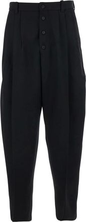 Jacquemus Homme, Pantalons, Noir, Taille: XL Pantalon noir en laine avec fermeture boutonnée