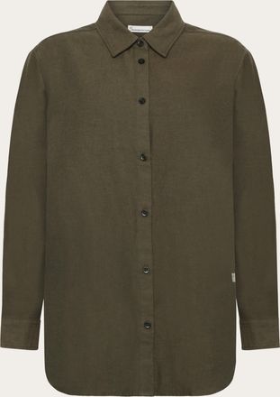 Knowledge Cotton Apparel Damen vegan Hemd Damen Flanell Forrest Nachtgr&uuml;n