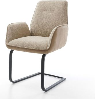 DELIFE Freischwinger Zoa-Flex Materialmix Schlamm Freischwinger flach Schwarz Taschenfederkern, Esszimmerstühle