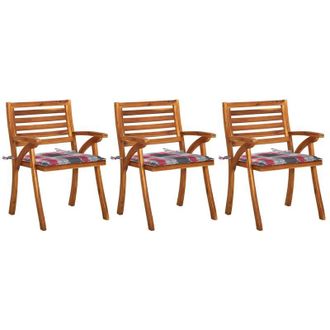 vidaXL Garten-Essst&uuml;hle mit Kissen 3 Stk. Massivholz Akazie Vidaxl
