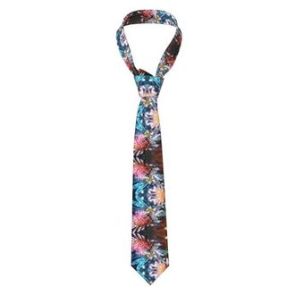 Generic Cravate pour homme avec imprim&eacute; libellules et fleurs pour hommes, pour les mariages, les f&ecirc;tes, les &eacute;v&eacute;nements formels, accessoire comme PIC 5