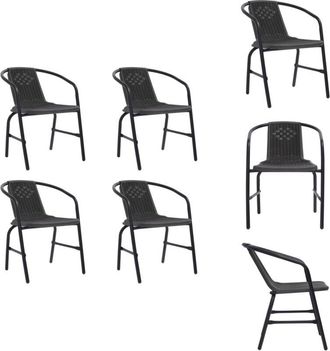 vidaXL Vidaxl - Chaises de jardin lot de 4 Rotin plastique et acier 110 kg - Chaise De Jardin - Ensemble De Chaises - Meubles De Jardin - Rotin Plastique