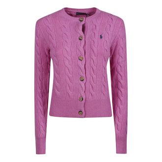 Polo Ralph Lauren Zopfmuster-Strickjacke aus Wolle und Kaschmir - - Knitwear - Damen - Rosa - S