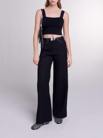 Maje Weite Tweed-hose - Schwarz - Gr&ouml;&szlig;e 34 - Maje