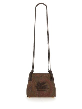 Etro Womens Libra Arnica Mini Shopping Bag Brown Cotton Shoulder