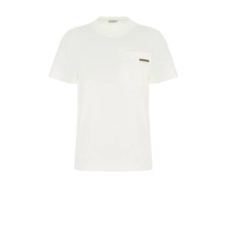 Brunello Cucinelli L&auml;ssiges Baumwoll-T-Shirt f&uuml;r M&auml;nner - - Tops - Damen - Wei&szlig; - L