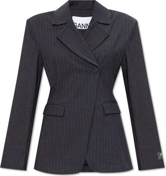 Ganni Femme, Vestes, Gris, Taille: 42 FR Blazer Rayé